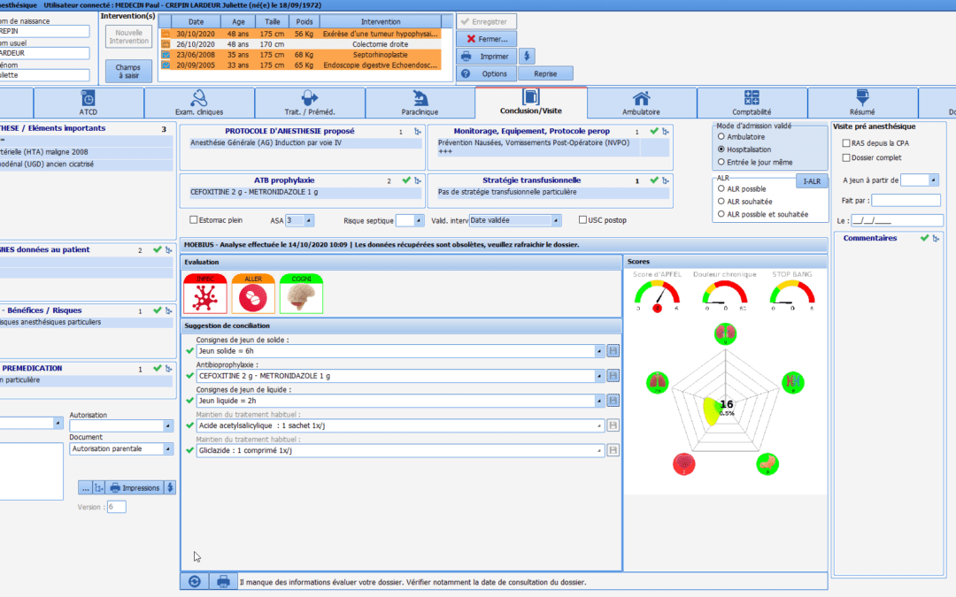 Intégration de Moebius dans DIANE ANESTHESIE - BOW Medical